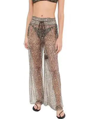 Ramy Brook Priya Animal Print Pant - Beach Brown Zebra