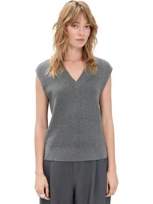 LE BOP Nova Metallic Sweater Vest - Charcoal