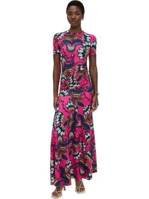 Eywasouls Malibu Annie Short Sleeve Maxi Dress - Orchid Botanica