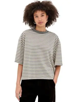 Lioness Striped Short Sleeve Tee - Ash Stripe
