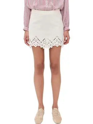 Isabel Marant Blouma Scalloped Mini Skirt - White