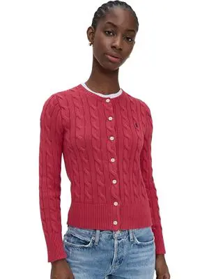 Polo Ralph Lauren Cotton Cable Long Sleeve Cardigan - Nantucket Red