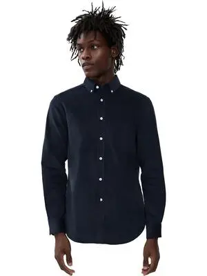 Portuguese Flannel Lobo 2.0 Corduroy Button Down Shirt - Navy