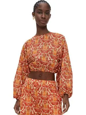 Eywasouls Malibu Isla Paisley Print Top - Amber Mosaic
