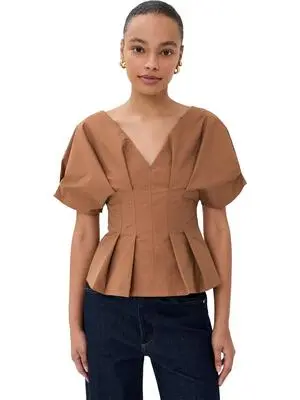Simkhai Rozen Pleated Top - Chai