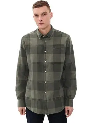 Barbour Heaney Checked Tailored Fit Shirt - Olive