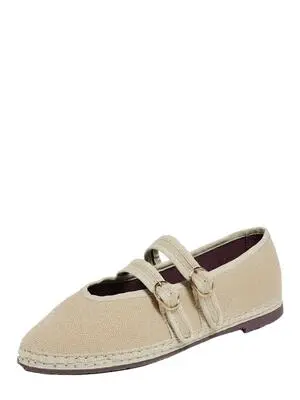FLABELUS Claire Linen Flats - Sand