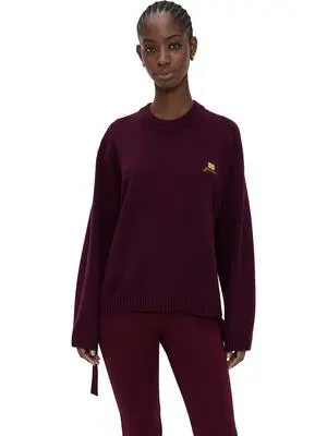 GANNI Oversized Wool-blend Sweater - Burgundy