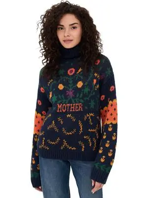 MOTHER Patterned Turtleneck Knit Sweater - Picking Daisy