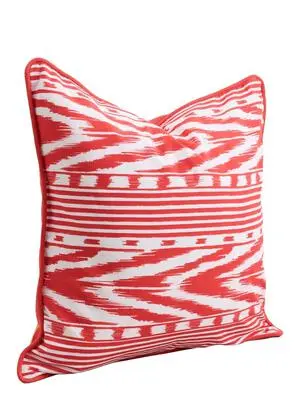 CONIGLIO PALM BEACH Reversible Throw Pillow 20x20 - Red Ikat