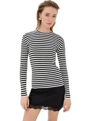 LISA YANG Vivian Stripe Top - Salt/noir Stripes