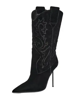 Paris Texas Lidia Western Embroidered Boots 105mm - Black