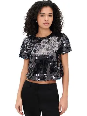 Endless Rose Sequin-embellished Top - Black
