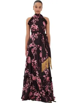 Borgo De Nor Tatiana Crepe Satin Maxi Dress - Cherry Blossom Wine