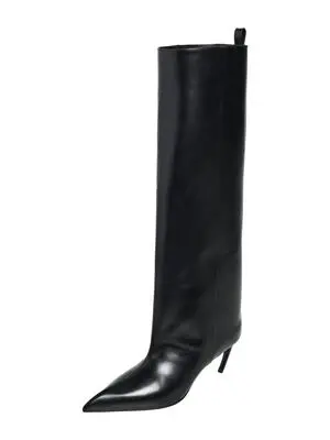 Attico Lea 65mm Leather Boots - Black