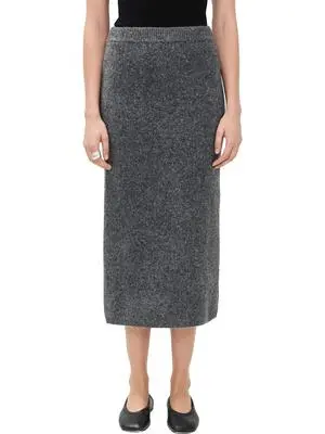 LE BOP Ines Knit Midi Skirt - Charcoal Grey