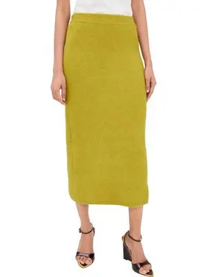 LE BOP Ines Knit Midi Skirt - Chartreuse