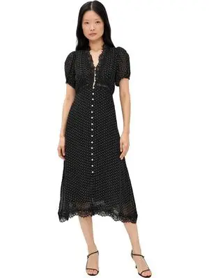 Sea Melody Polka-dot Dress - Black