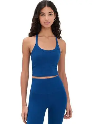 Beyond Yoga Spacedye On The Up Cropped Tank - Marine Blue Heather