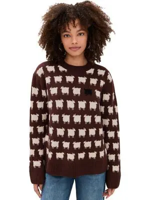 ROWING BLAZERS Warm & Wonderful X Oversized Wool Sheep Pullover - Brown