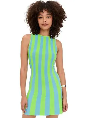 Solid & Striped Mini Lucerne Striped Knit Dress - Ocean Mist/sour Apple