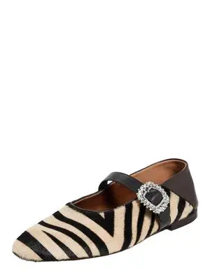 WALES BONNER Ballerina Buckle Flats - Beige