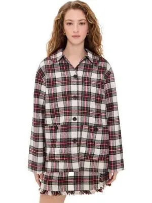 WAYF Morgan Plaid Jacket - Ivory Plaid
