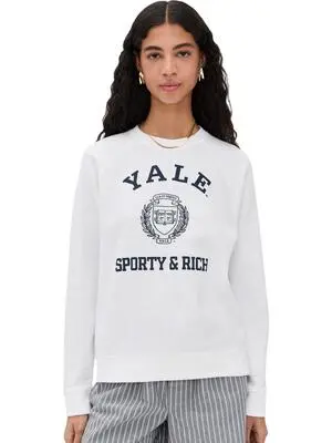 SPORTY & RICH Veritas Soft Crewneck Sweatshirt - White