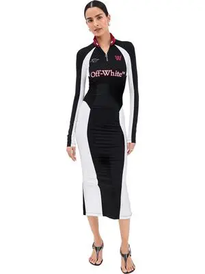 Off-White Tech Serena Midi Dress - Black/white
