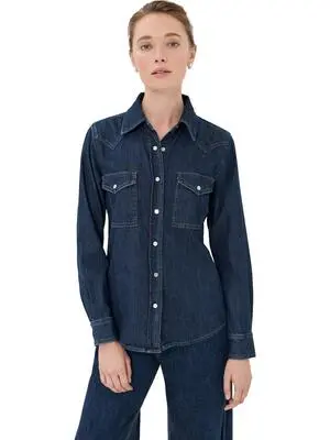 TWP Denim Button-down Shirt - Dark Stone
