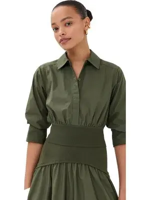 Simkhai SIMKHAI Stiles Shirt Dress Fern