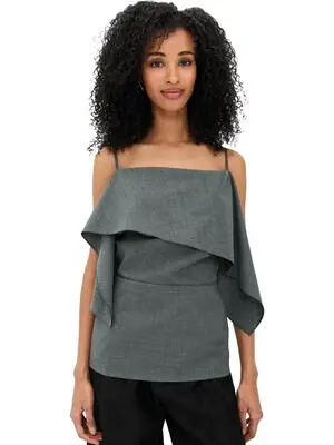 MAISON MARGIELA Draped Tank Top - Dark Grey Melange