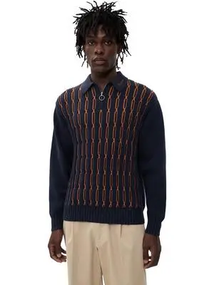 MALBON Links Polo Sweater - Navy