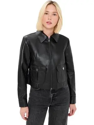 LE BOP Harper Faux Leather Jacket - Black