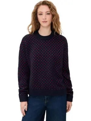 PISTOLA Hanna Sweater - Navy Red Hearts