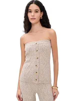 4TH & RECKLESS Cara Strapless Knit Top - Taupe