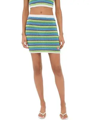 Casablanca Crocheted Mini Skirt - Stripe