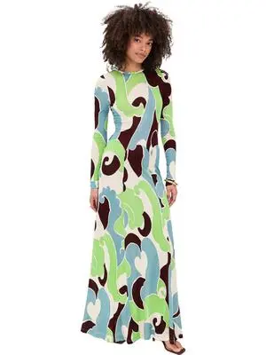 Cara Cara Aspen Maxi Dress - Petal Wave Mint