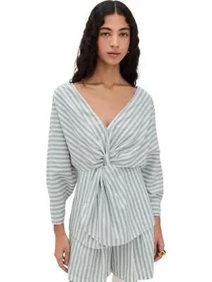 MAYLÉ VÁSQUEZ Delta Striped Knot-front Top - Summer Dreams