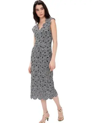 SIMONMILLER Muro Crochet Midi Dress - Black/white Space Dye