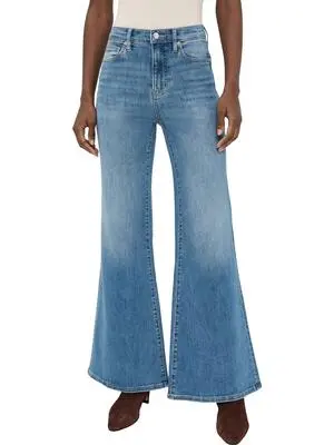 Veronica Beard Joplin High-rise Wide-leg Flare Jeans - Pool Party