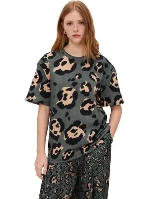 A POTTS Boxy Leopard Print Tee - Pop Leopard