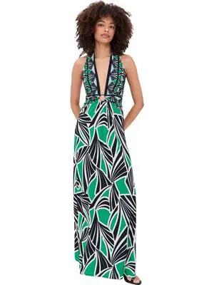 Ramy Brook Rayna Maxi Dress - Bright Palm Combo