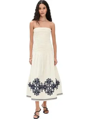 Carolina K Malla Strapless Midi Dress - Gardenia