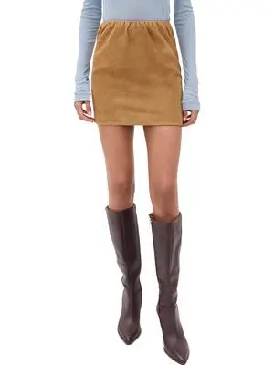 Remain Birger Christensen Suede Mini Bell Skirt - Tan