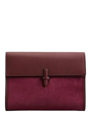 HUNTING SEASON Large Suede Clutch - Burgundy