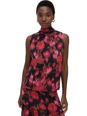 Misa Luka Floral-print Top - Blur Flora