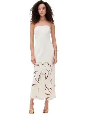 LEO LIN Ava Applique Bustier Maxi Dress - Vanilla