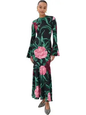 La DoubleJ Alba Floral-print Maxi Dress - Peony