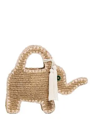 SIMONMILLER Elephant Raffia Bag - Natural